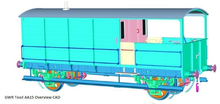 Dapol 7F-300-004 Toad 20t Brake Van (Diagram AA15) GWR Grey Unnumbered ...