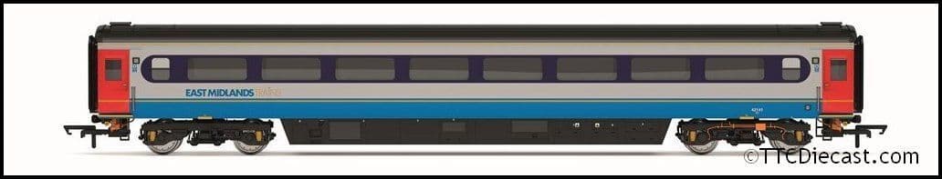 Hornby R40362 East Midlands Mk3 Coach B 42141 TS - Era 10, OO Gauge *L ...
