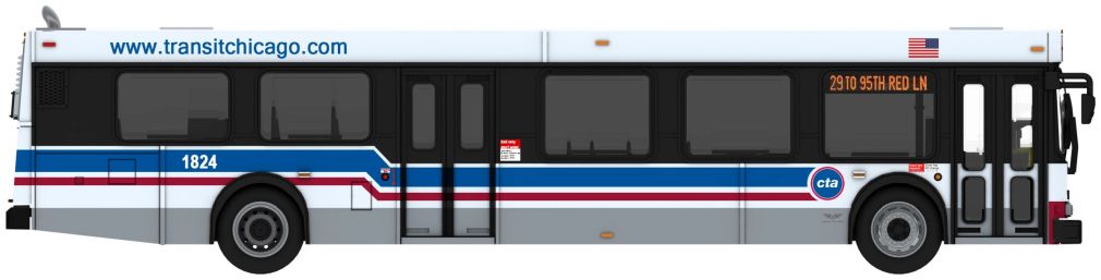 Iconic Replicas 870642 New Flyer D40LF Transit Bus: CTA Chicago 1:87 S ...