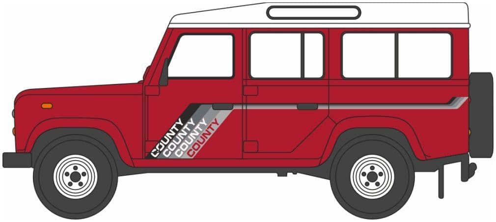 Oxford 76DEF018 Land Rover Defender LWB St. Wagon Masai Red OO Gauge ...