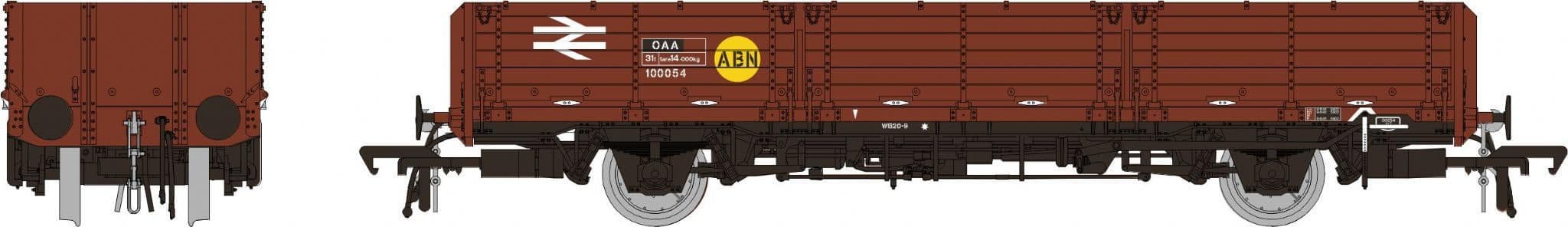 Rapido 915003 BR Open OAA Wagon No. 100054, BR bauxite - OO Gauge ...