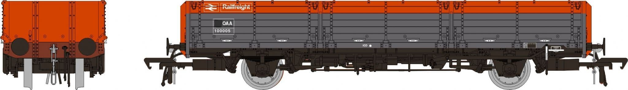 Rapido 915013 BR Open OAA Wagon No. 100095, Railfreight red/grey - OO ...